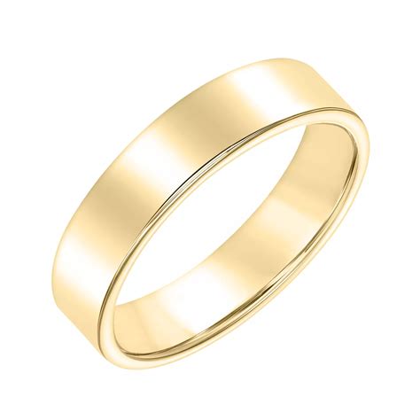 Flat Comfort Fit Polished Band 5mm 14k Yellow Gold