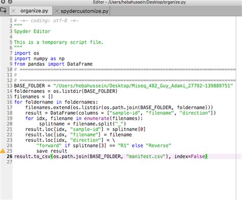 creating manifest file as a dataframe in python but why the run not working other