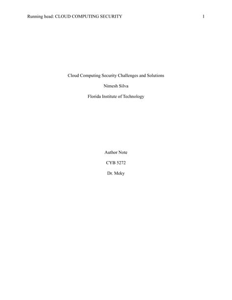 PDF Cloud Computing Security Challenges And Solutions