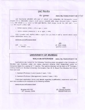 Fillable Online Mu Ac Full Page Photo Mumbai University Fax Email Print PdfFiller