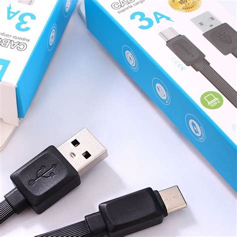 Cabo Usb Tipo C Turbo Metro Emborrachado Lehmox Le Cor Preto Tamanho U