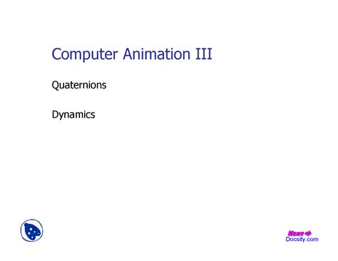 Quaternions Computer Graphics Lecture Slides Docsity