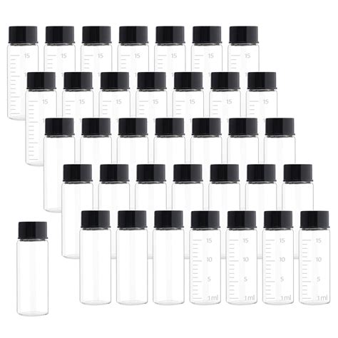 36 Pcs 15ml Clear Glass Bottles With Lids Sample Vials With Scale18pcs