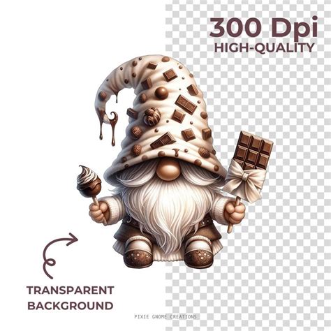 Watercolor Chocolate Gnome Clipart Bundle Png Easter Chocolate Gnome