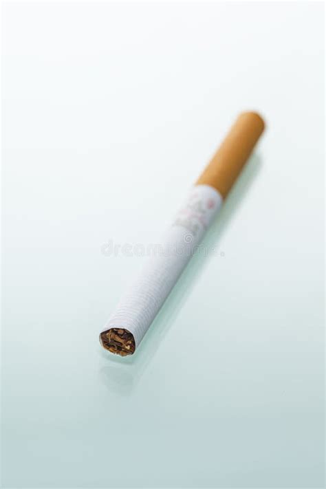 Lifestyle Concepts Separate One Cigarette Placed Isolated Over White