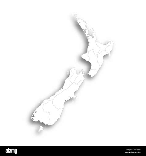 New Zealand Political Map Of Administrative Divisions Regions Flat