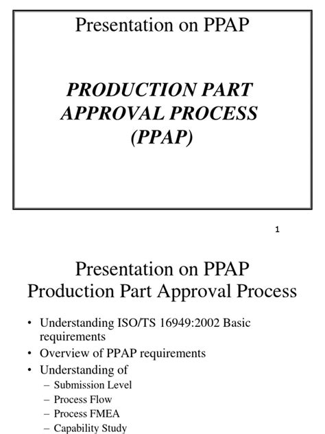 Ppap Class Pdf Quality Management Industries