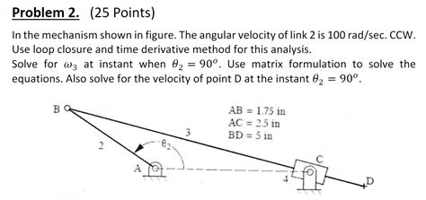 Solved In The Mechanism Shown In Figure The Angular Chegg