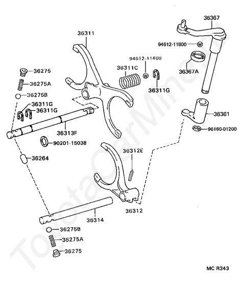 Transfer Lever And Shift Rod Тойота для Hiaceregiusace 199308 1998