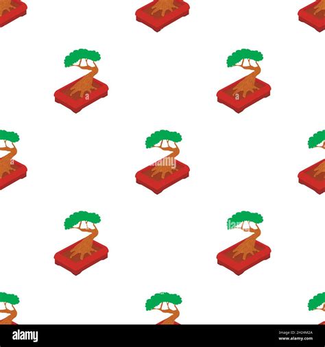 Bonsai Tree Pattern Seamless Background Texture Repeat Wallpaper Geometric Vector Stock Vector