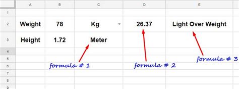 Calculate BMI In Google Sheets Formula And How To