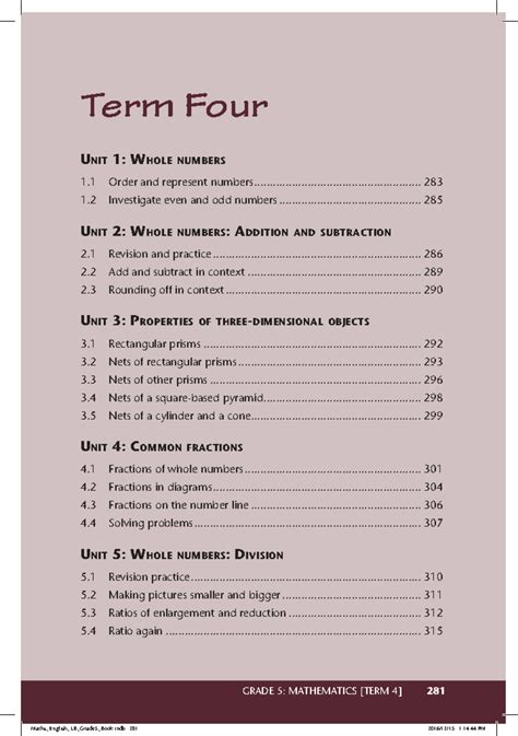 Grade 5 Maths T 4 Leacture Term Four 282 Grade 5 Mathematics Term