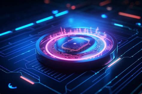 Fingerprint Integrated In A Printed Circuit Releasing Binary Codes Biometric Security Stock