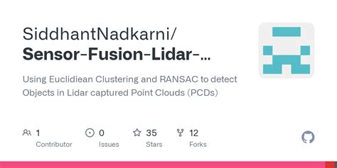 Github Siddhantnadkarnisensor Fusion Lidar Object Detection Using Euclidiean Clustering And