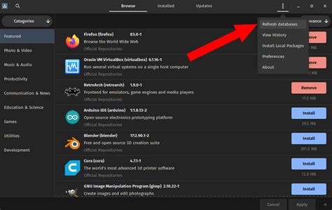 add remove software empty support manjaro linux forum