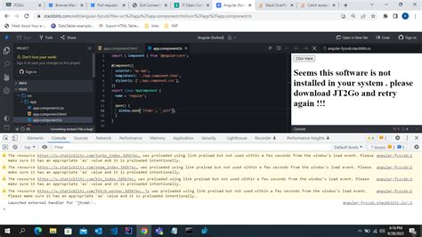 Javascript Catch Exception In Angular Application When Trying To Open