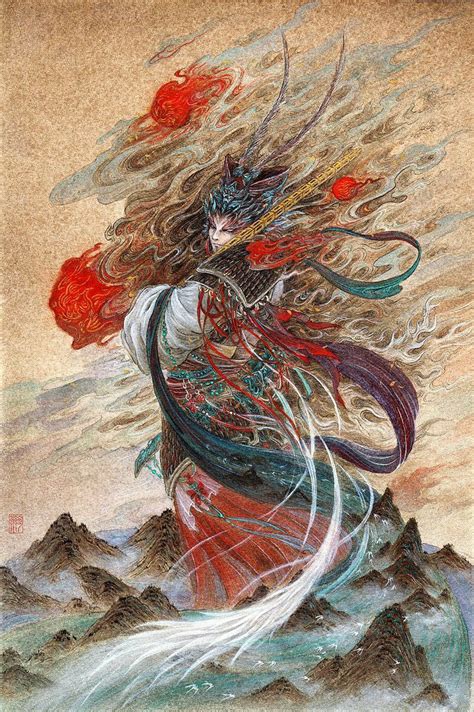 Japanese Gods Art Asian Mythology Art China Mythology