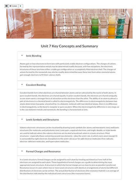 unit 7 key concepts and summary princ of chemistry i pdf
