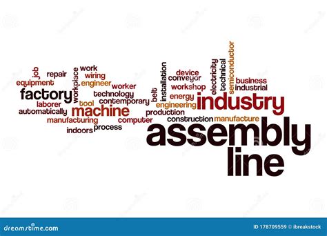 Assembly Line Word Cloud Concept Stock Illustration Illustration Of