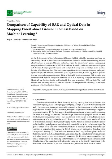 Pdf Comparison Of Capability Of Sar And Optical Data In Mapping