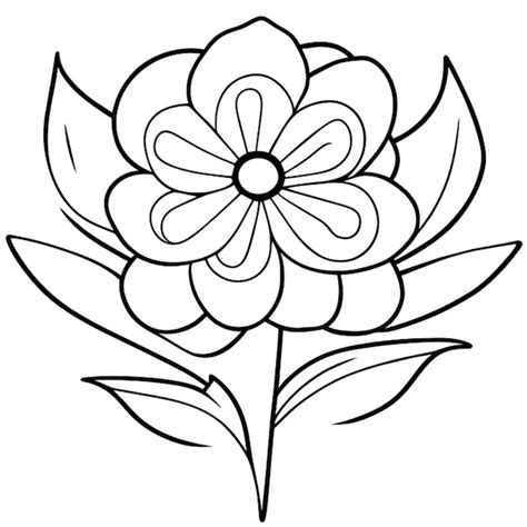 꽃 터 일러스트레이션 라인 아트 프리미엄 벡터