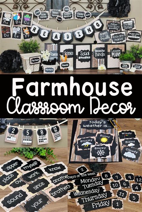 Neutral Farmhouse Classroom Decor Bundle Rustic Classroom Decorations Rustic Classroom Decor