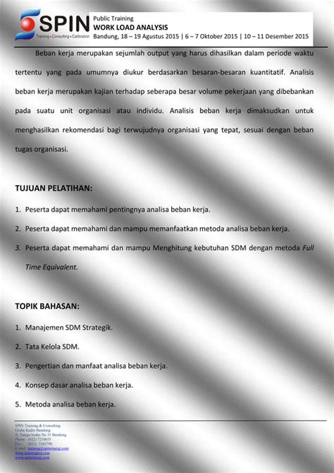 Work Load Analysis Pdf