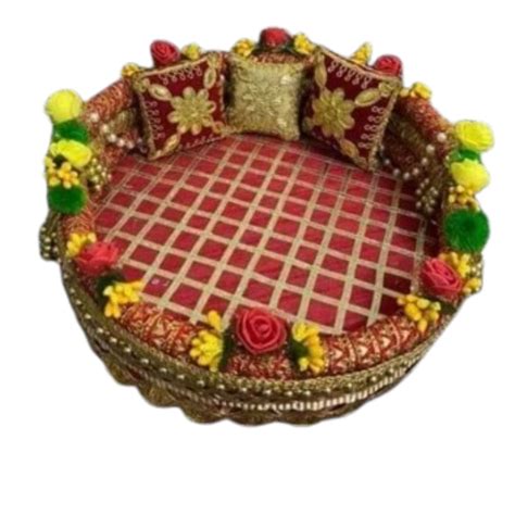 Laddu Gopal Handcrafted Singhasan Fancy Flowery Design Premium Metal Pooja Singhasan My