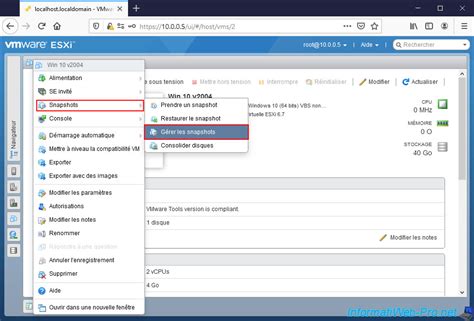 Create Snapshots Of A Vmware Esxi 7 0 And 6 7 Virtual Machine Vm To Quickly Restore Its State