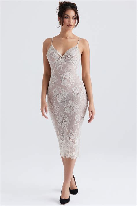 Clothing Midi Dresses Serelle Sand Lace Midi Dress