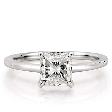 Princess Cut Palladium Hidden Halo Engagement Rings Do Amore