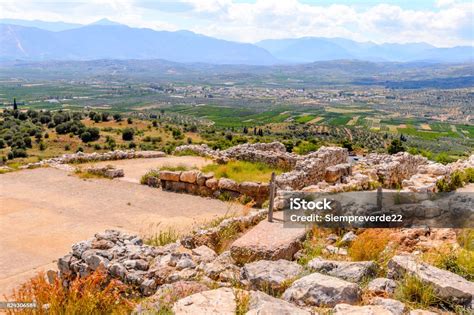 미케네 펠로폰네소스 반도 그리스 그리스 문명의 중심의 고 대 유적 미케네는 그리스에서 유명한 고고학 사이트입니다 유네스코 세계