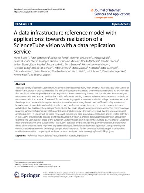 Pdf A Data Infrastructure Reference Model With Applications Towards