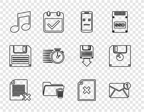 Set Line Delete File Document New Email Incoming Message Dead Mobile
