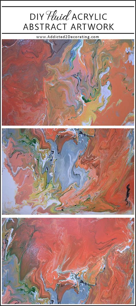 Fluid Acrylic Abstract Painting Simple Modern Diy Frame Abstract