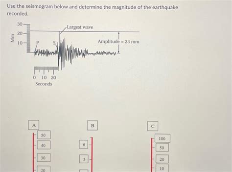 Solved Use The Seismogram Below And Determine The Magnitude