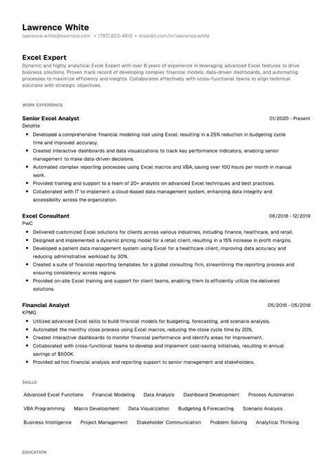 4 Excel Expert Resume Examples And Writing Guide