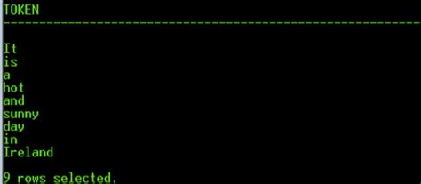 Tokenizing A String Ora Lytics