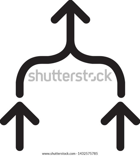 Two Arrows Merging Into One Icon Stock Vector Royalty Free 1432575785 Shutterstock