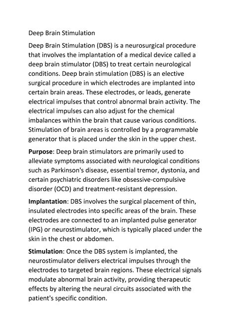 Deep Brain Stimulation Design Of Biomedical Devices KTU Studocu