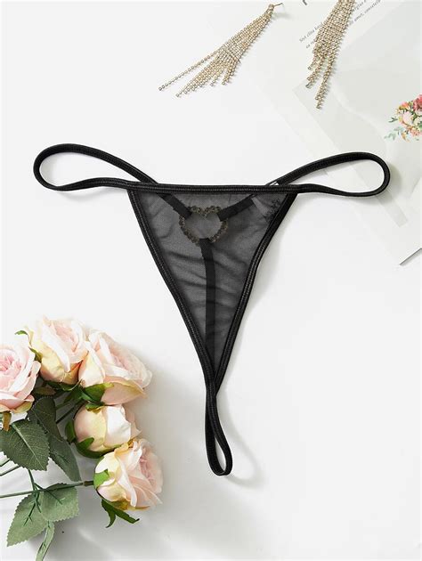 Rhinestone Ring Linked Thong Socohoodie