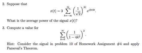 Solved There Is An Average Power Equation Given But I Dont