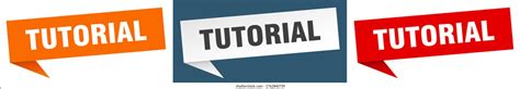 tutorial banner tutorial speech bubble label stock vector royalty free
