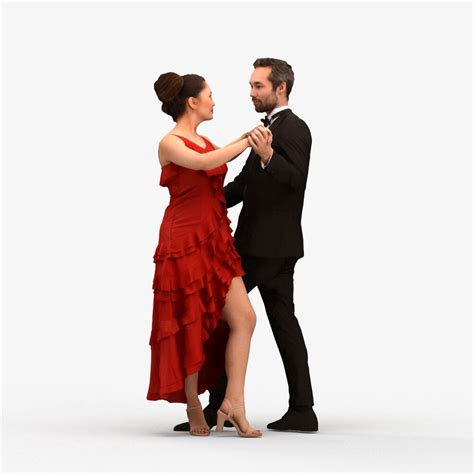 Elegant Couple Dancing In Formal Attire Model 3d Unduh Orang Pada