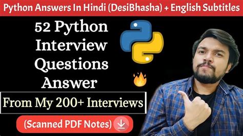 52 Python Developer Interview Questions Answers Hindienglish