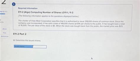 solved required information e11 2 algo computing number of