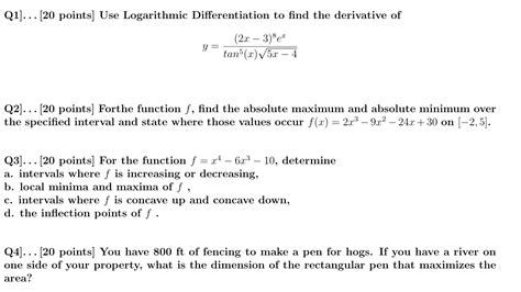 Solved Q2 20 ﻿points ﻿forthe Function F ﻿find The