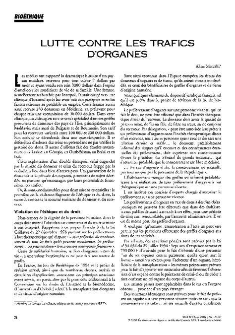 Pdf Lutte Contre Les Trafics Dorganes