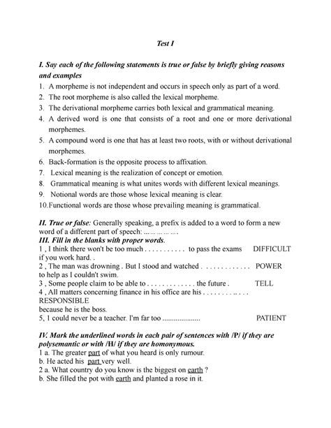 Examples Of Lexical Meaning