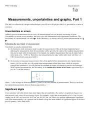 Physics Lab Techniques: Measurements, Uncertainties, and Graphs | Course Hero